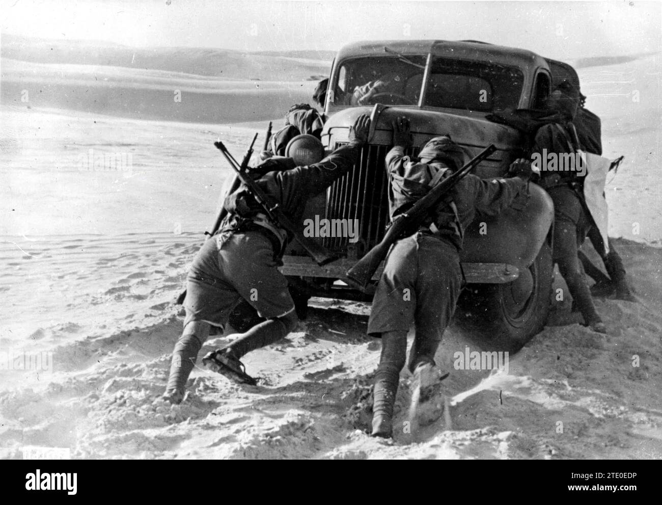 Egypt, 1942. World War II. Battle of El Alamein. The difficulties of ...