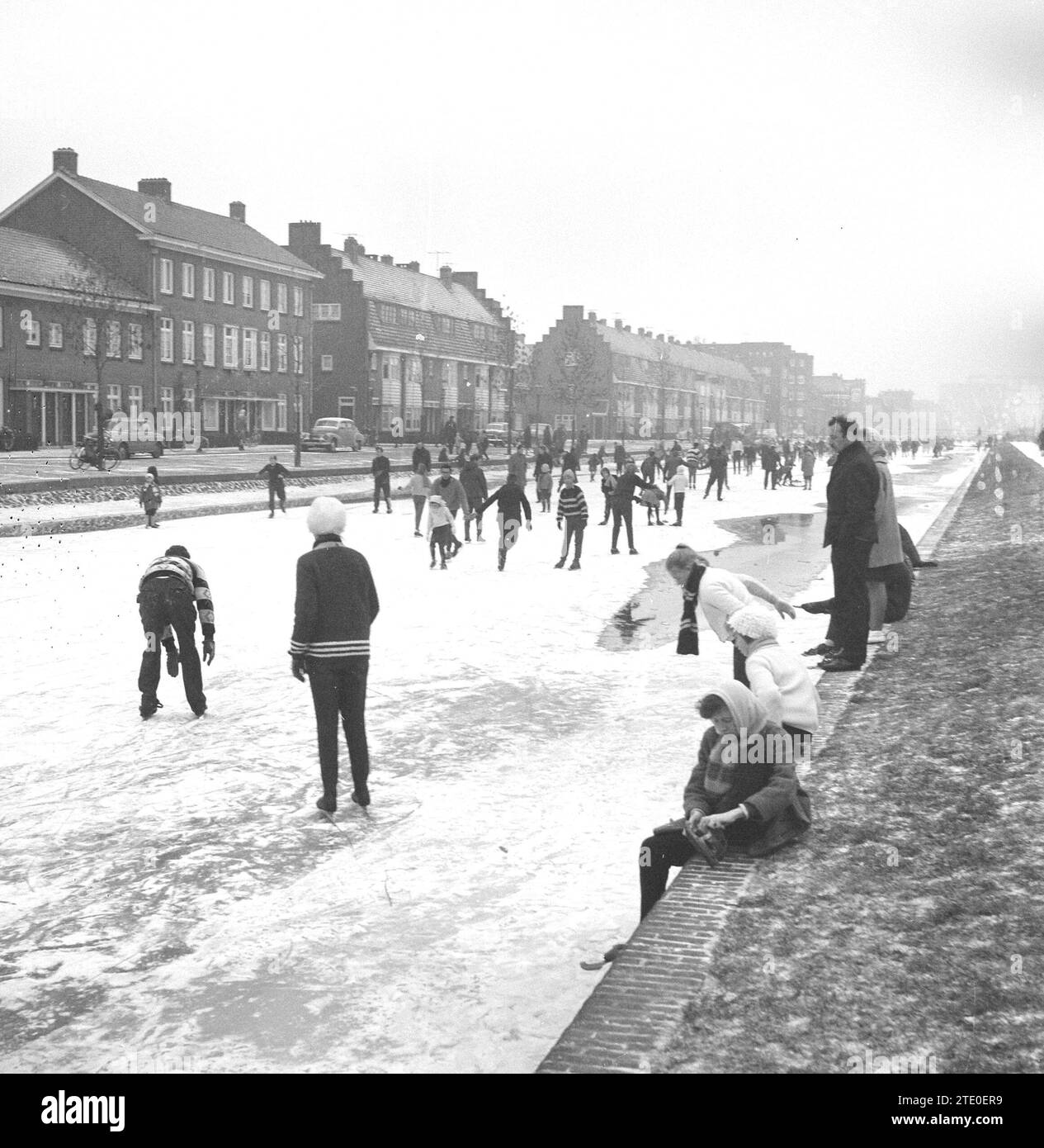 Netherlands skating canal Black and White Stock Photos & Images - Alamy