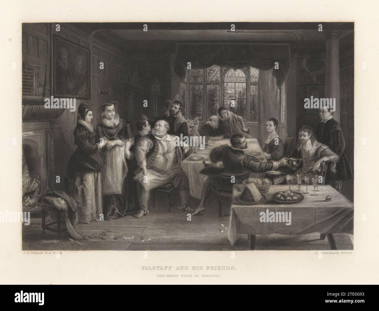 Sir John Falstaff and his friends in William Shakespeare's The Merry ...