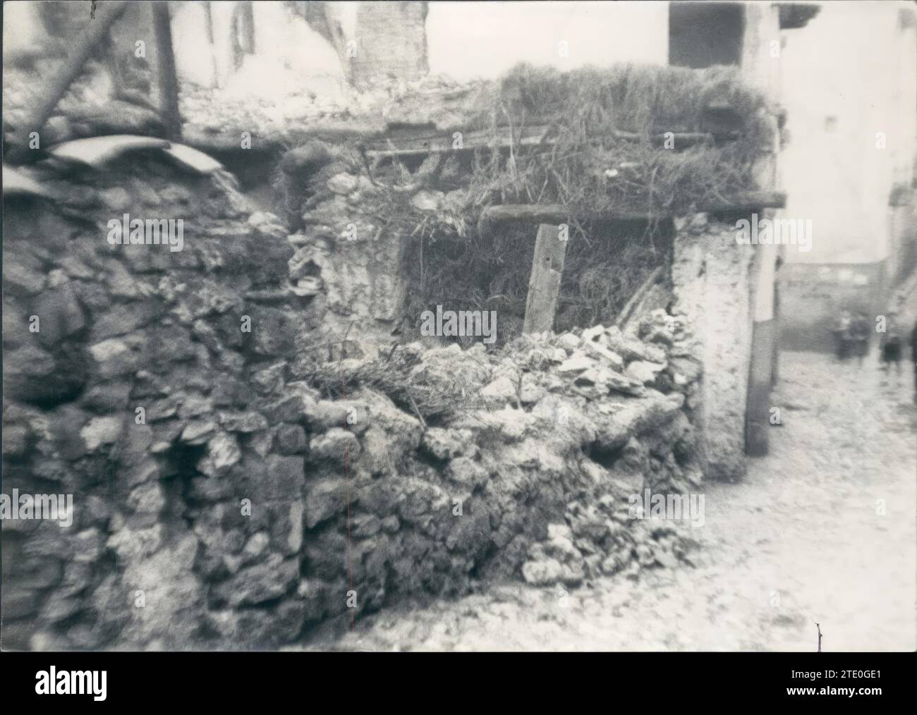 01/31/1960. A Destroyed House Due to Underground Landslides. Credit ...