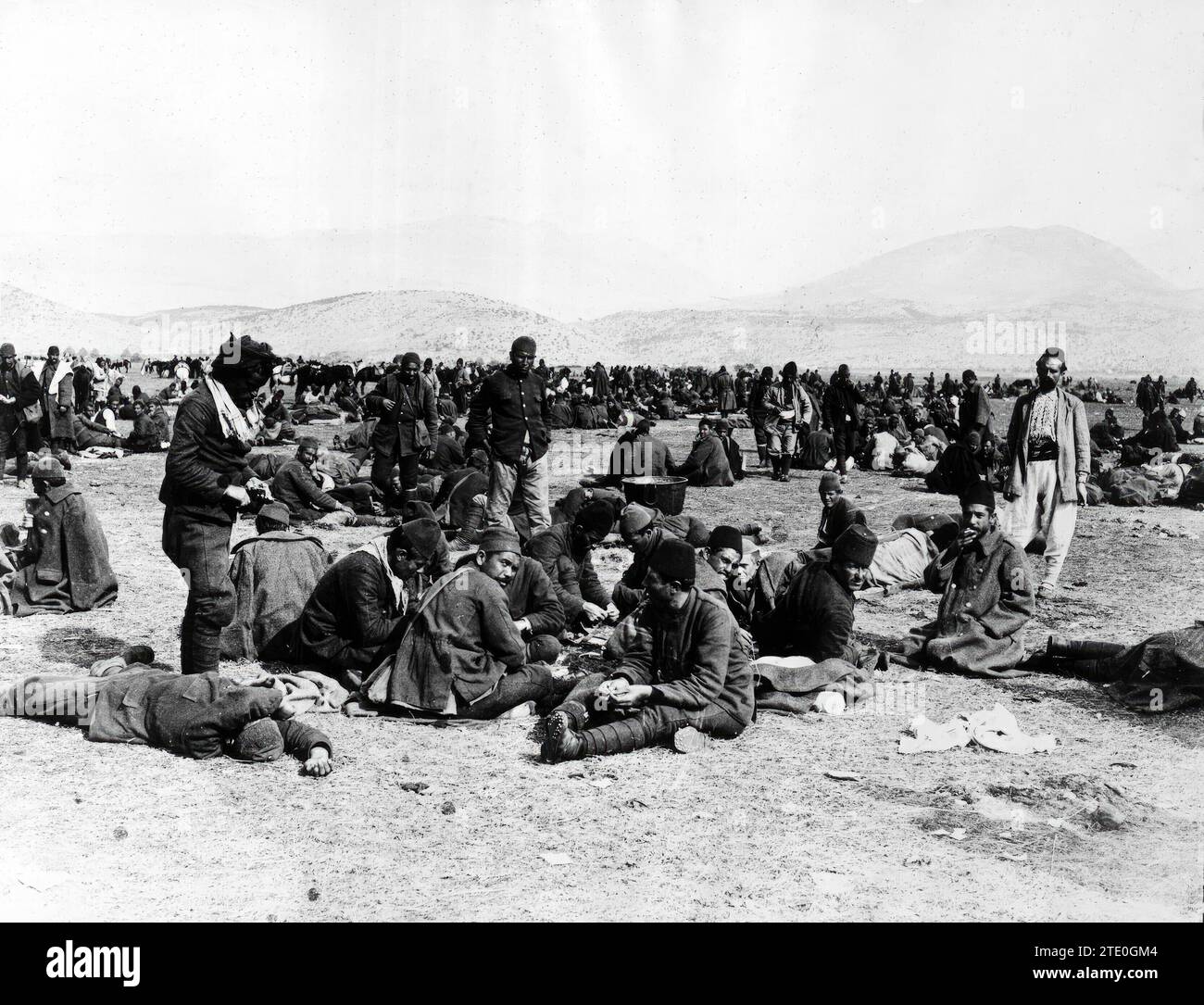 09/30/1912. Podgoritza Camp, where 3000 Turkish prisoners are housed. Credit: Album / Archivo ...