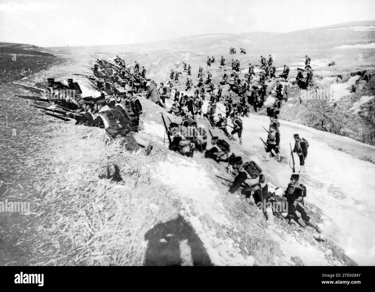 10/31/1914. The War in the East. Japanese Troops Attacking a Fortified ...