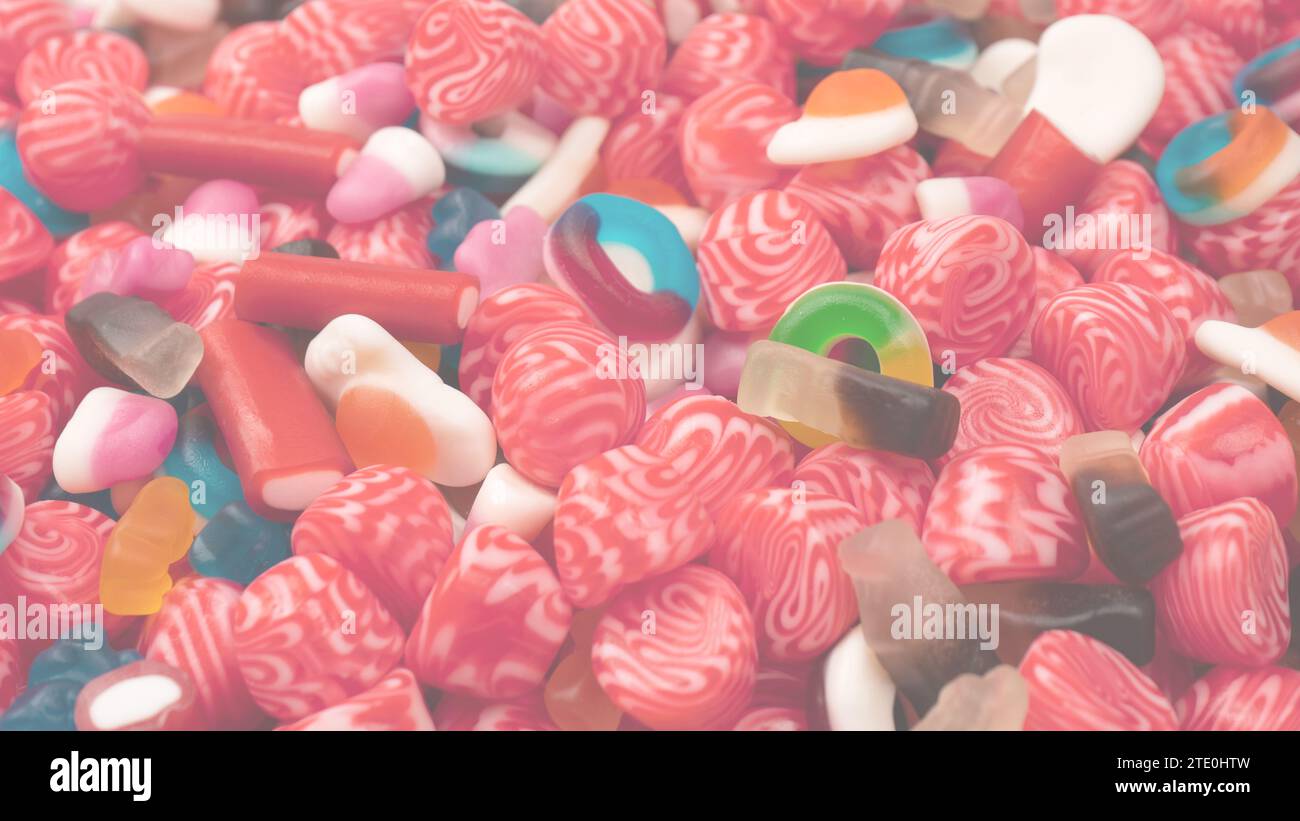 Colorful chewy candy mix hi-res stock photography and images - Alamy
