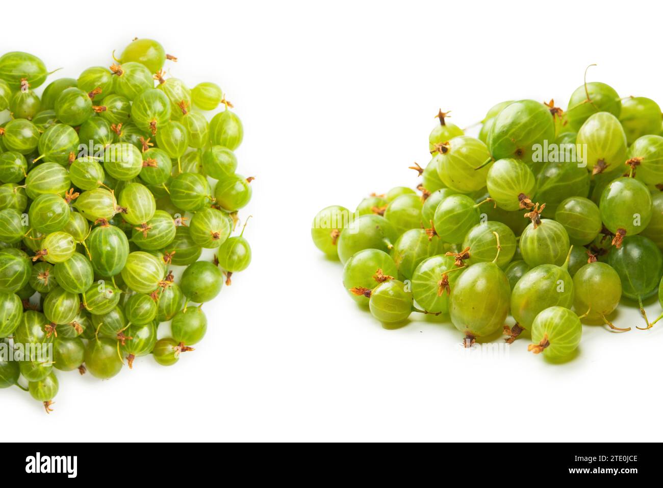 A group of fresh gooseberries isolated on a white background Stock ...