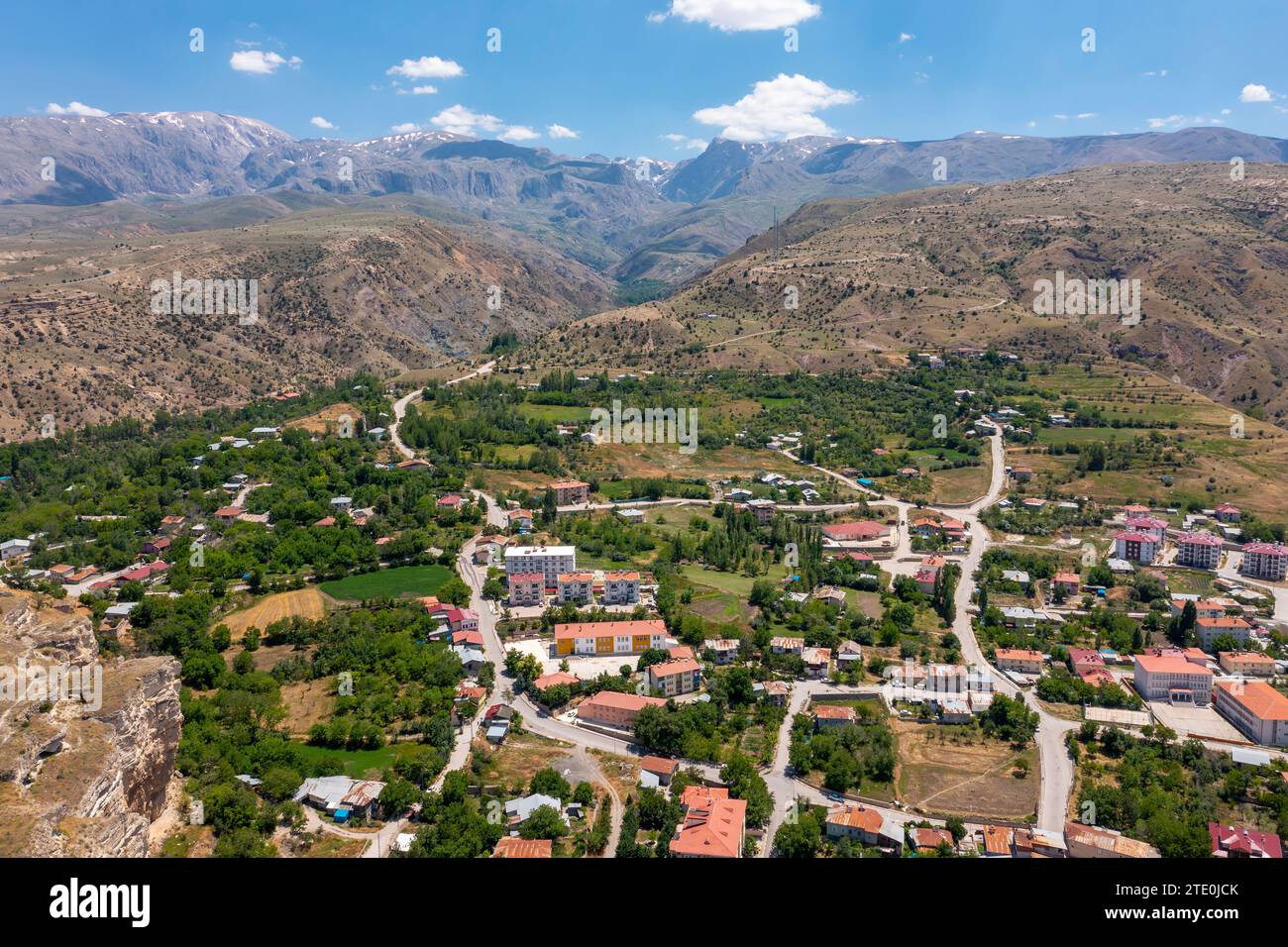Kemah district city entrance. View of Sultan Melik Tomb and Karasu ...