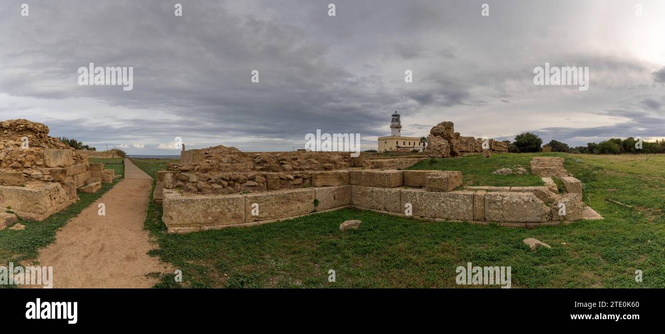 Capo Colonna, Italy - 6 December, 2023: panorama view of the lighthouse ...