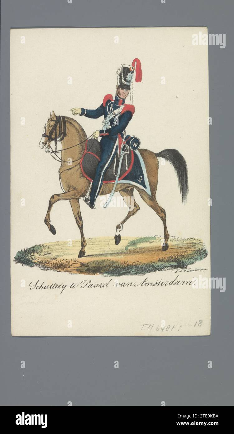 Schutterij on Paard van Amsterdam, 1835 - 1850 Schutter on horseback ...