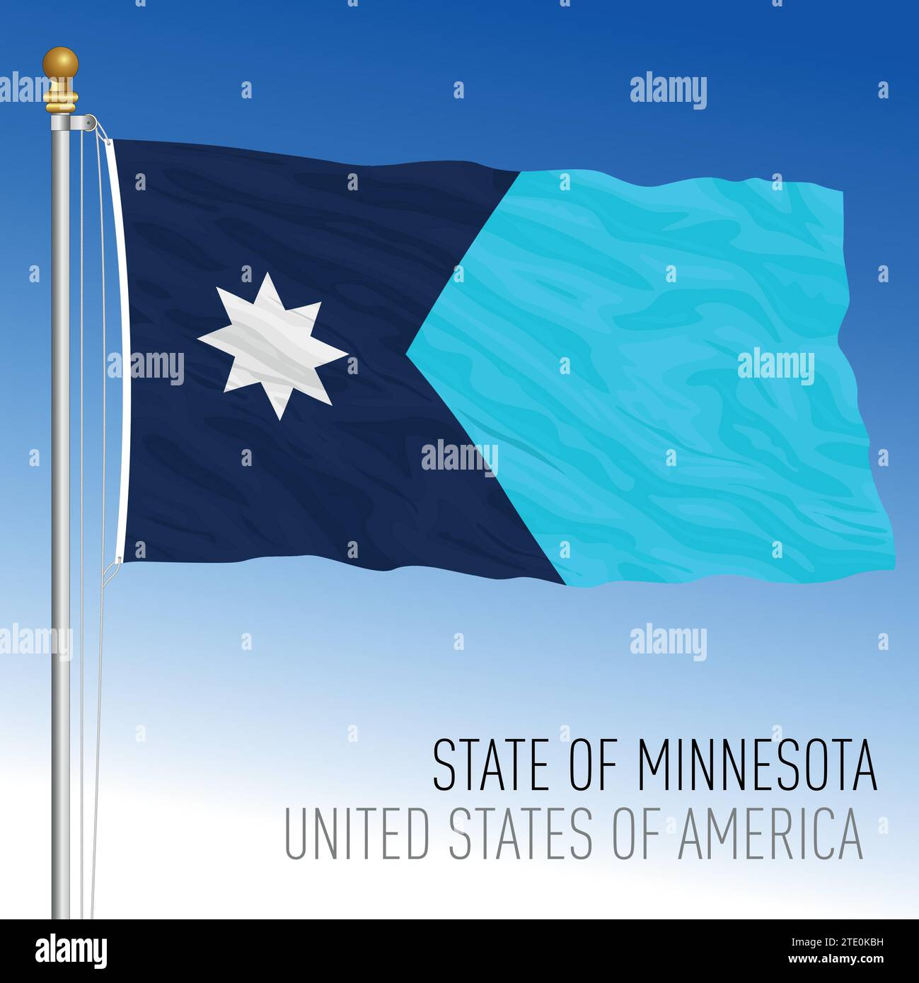 Minnesota new official definitive federal state waving flag, 2023 ...