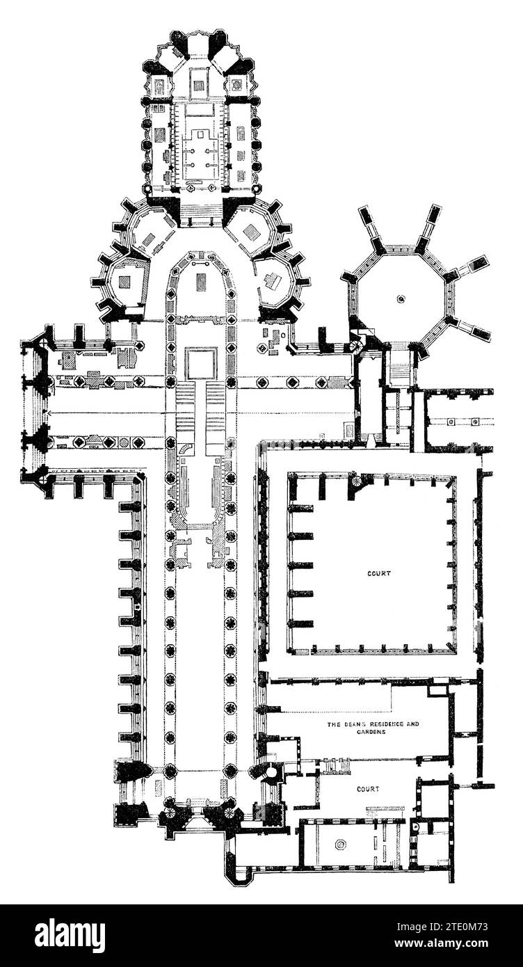 Abbey plan drawing Cut Out Stock Images & Pictures - Alamy