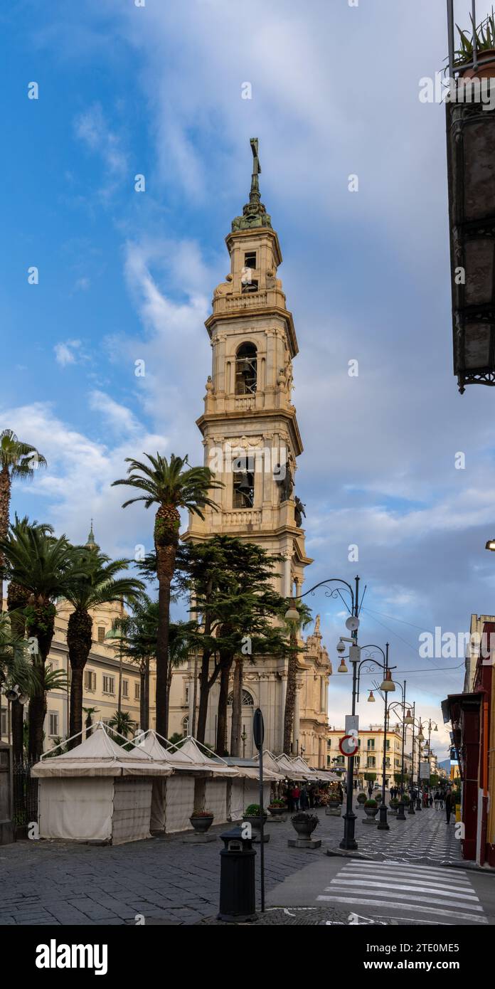 Pompei, Italy - 25 November, 2023: view of downtown Pompei and the ...