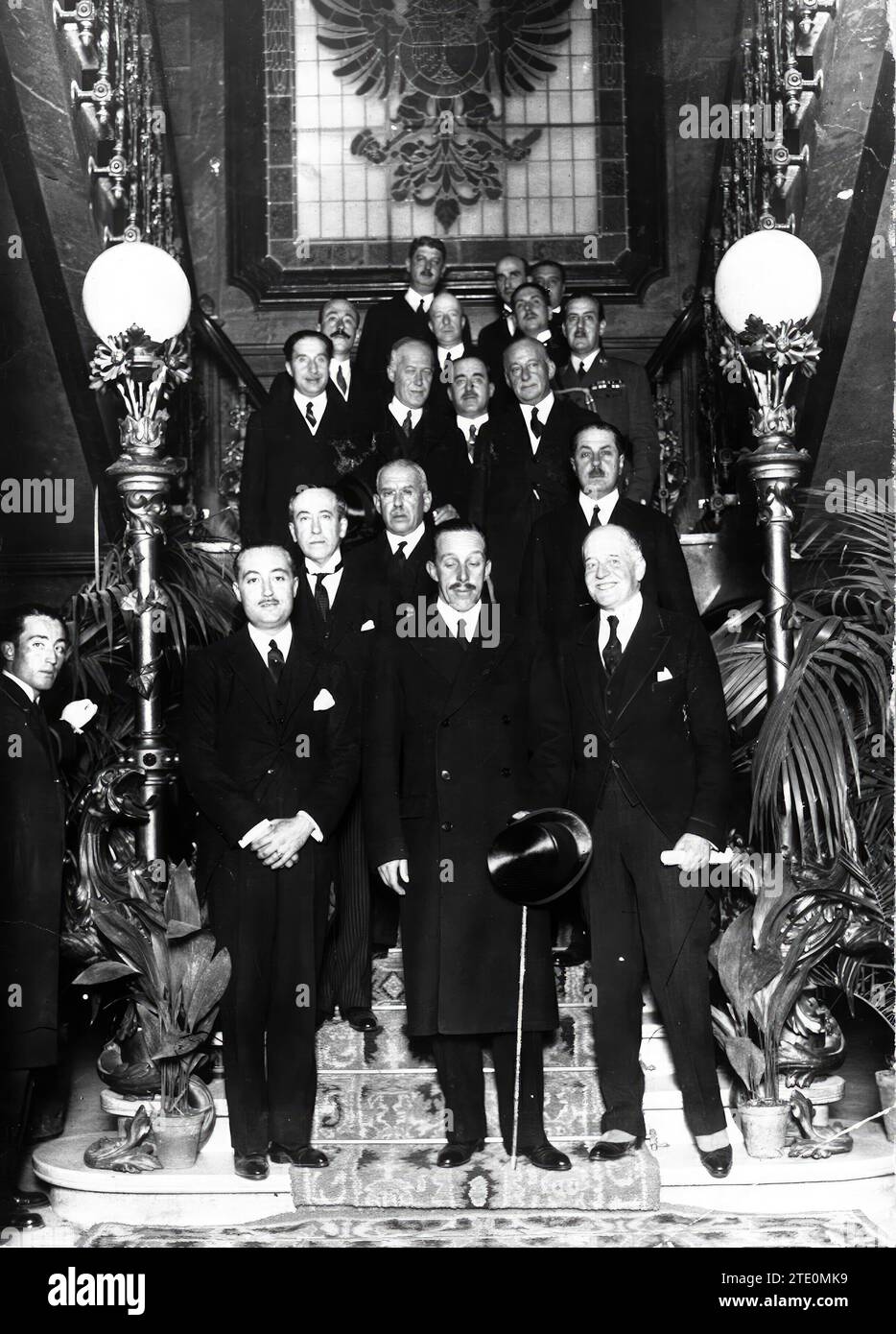 01/19/1929. Photograph of the last visit that HM King Alfonso To his ...