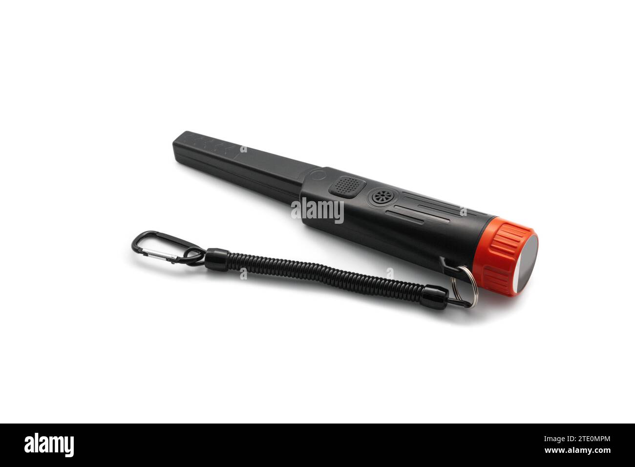 Pinpointer portable metal detector. Close-up. Isolated on white ...