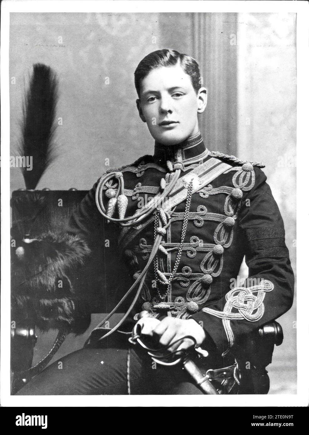 12/31/1894. Mr. Winston Churchill in the uniform of the IV Hussars ...