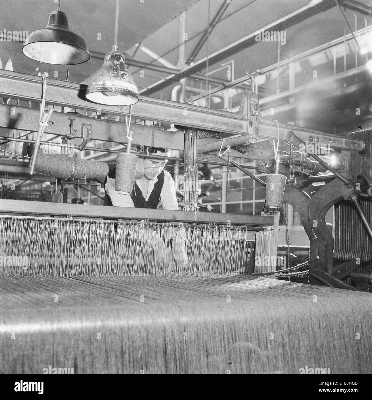 Leather and textile manufacturing ca. 1945 Stock Photo - Alamy