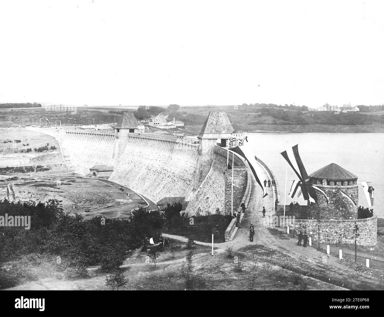 Westphalia (Germany), August 1913. The largest dam in Europe. Gigantic ...
