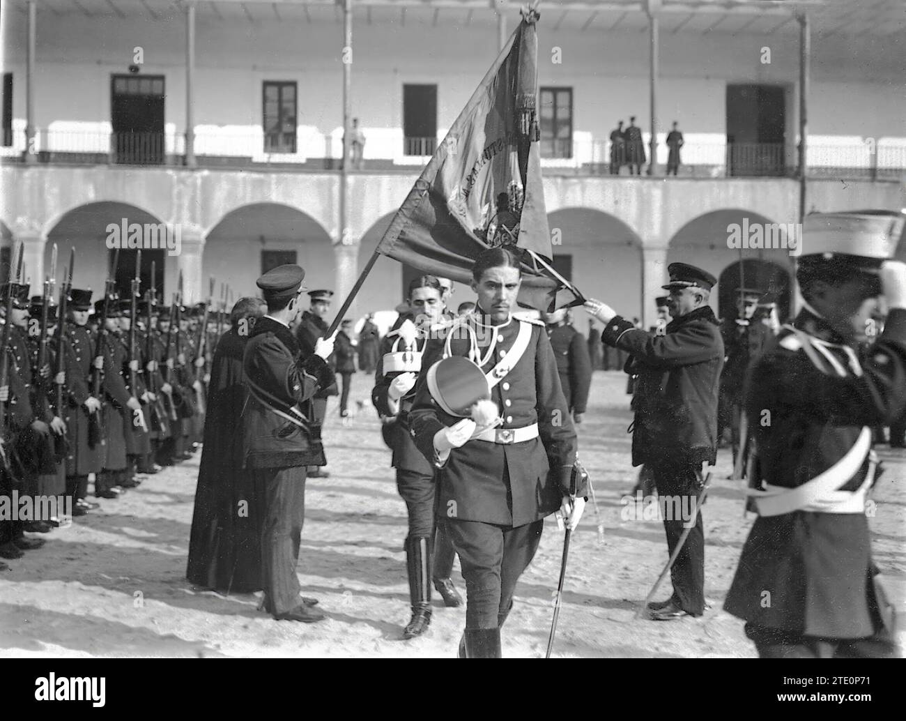 12/31/1909. Flag swearing at the Mountain barracks. Solemn moment of ...