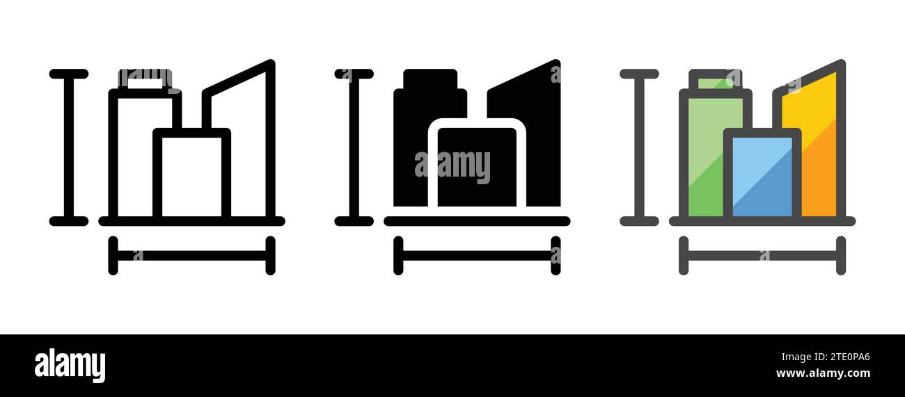 Multipurpose buildings icon in outline, glyph, filled outline style ...