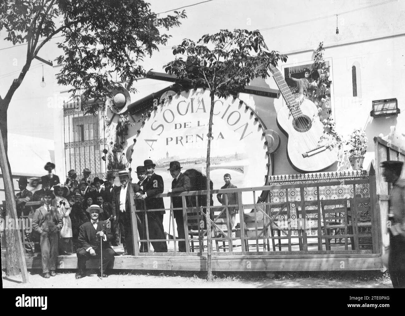 Seville, April 1912. The spring fair in Seville. Artistic booth of the ...