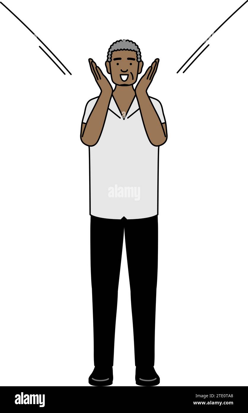 African american older man full body Stock Vector Images - Alamy