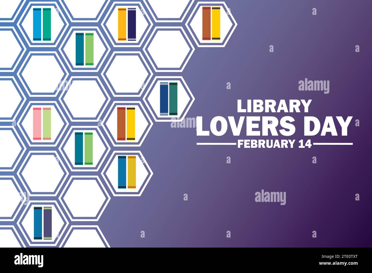 Library Lovers Day. Vector illustration. February 14. Suitable for ...