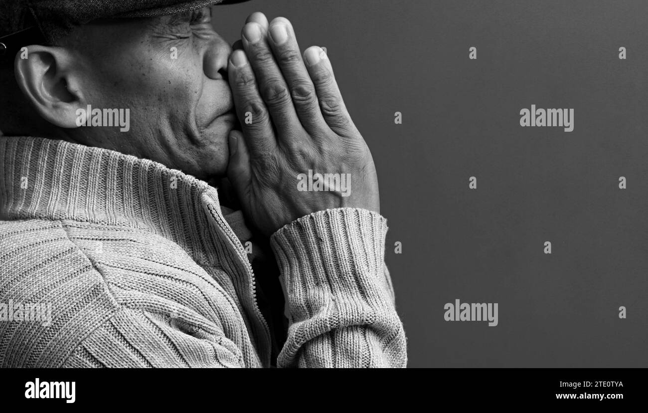 Praying prayer god Black and White Stock Photos & Images - Alamy