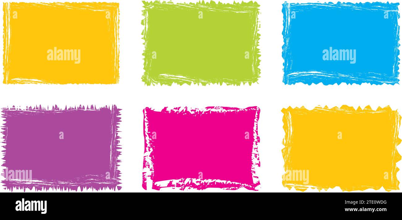 Jagged rectangle. Bright color simple shapes. Rectangle paper template ...