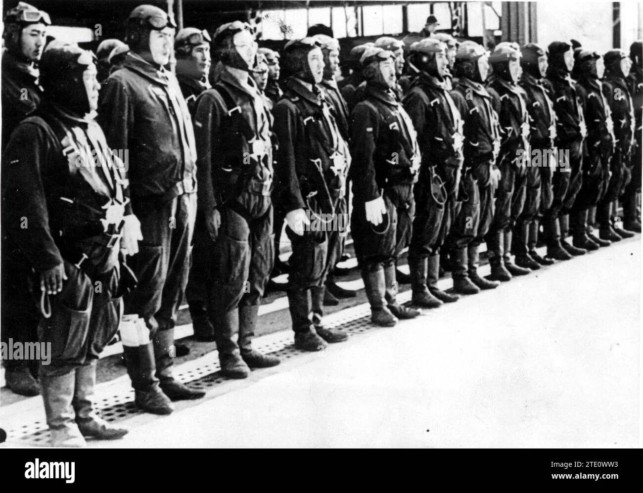 12/11/1941. Japanese airmen in formation, moments before embarking on a ...