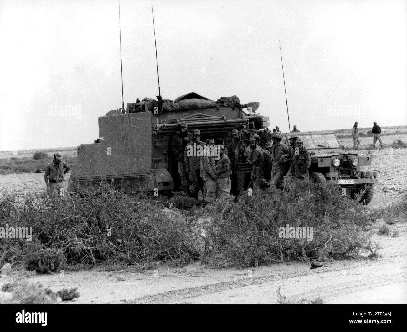 11/06/1975. Spanish Mechanized Units in an observation post. Credit ...