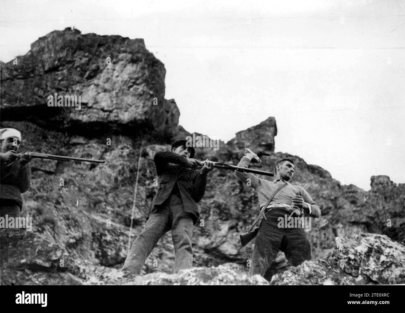 07/31/1936. The Dynamites, at one point in their Advance, Throwing ...