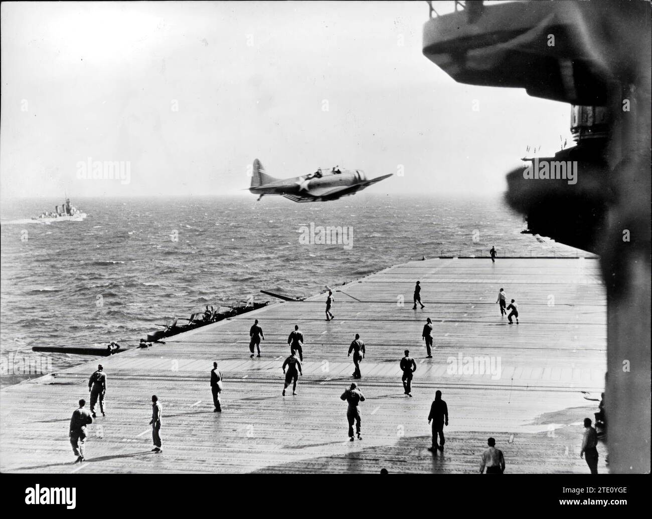 12/31/1941. Crews on the flight deck of a North American aircraft ...