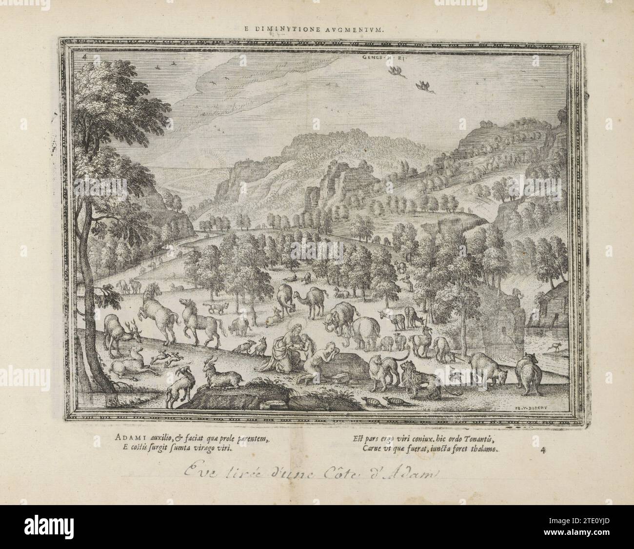 Creation of Eva, 1613 In the midst of the animals, God Eva creates from ...