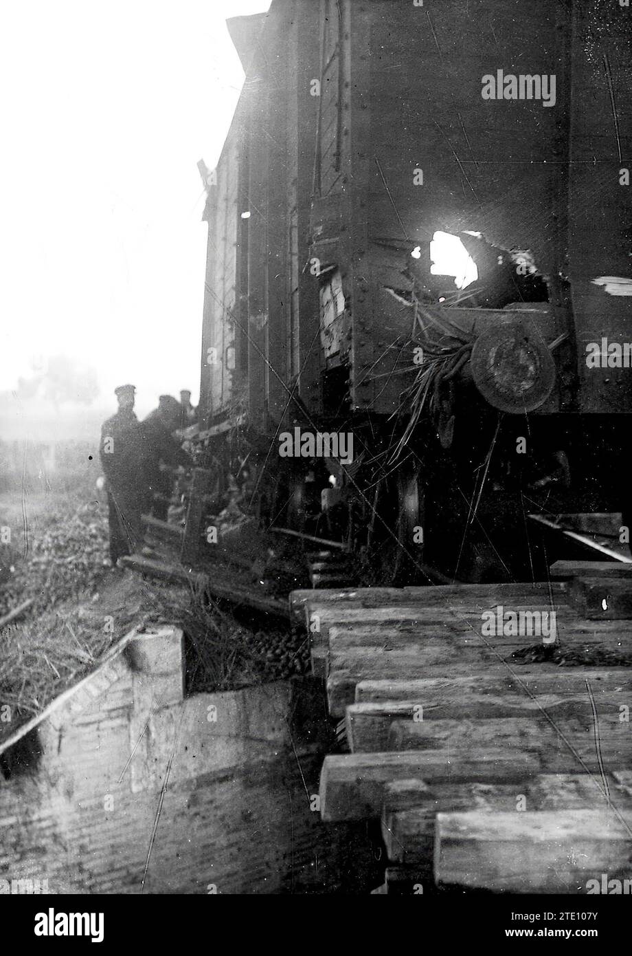 01/31/1912. Crash in Monteolivete. Damage Caused to an Orange Car of ...