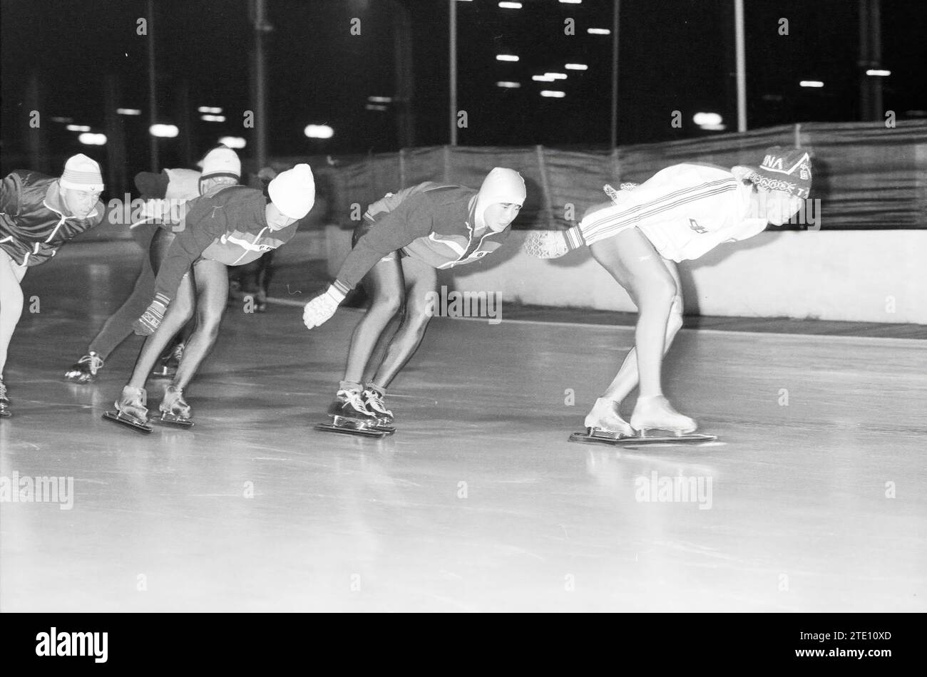 Chinese core team on Kennemer ice rink, skating, Haarlem, IJsbaanlaan ...