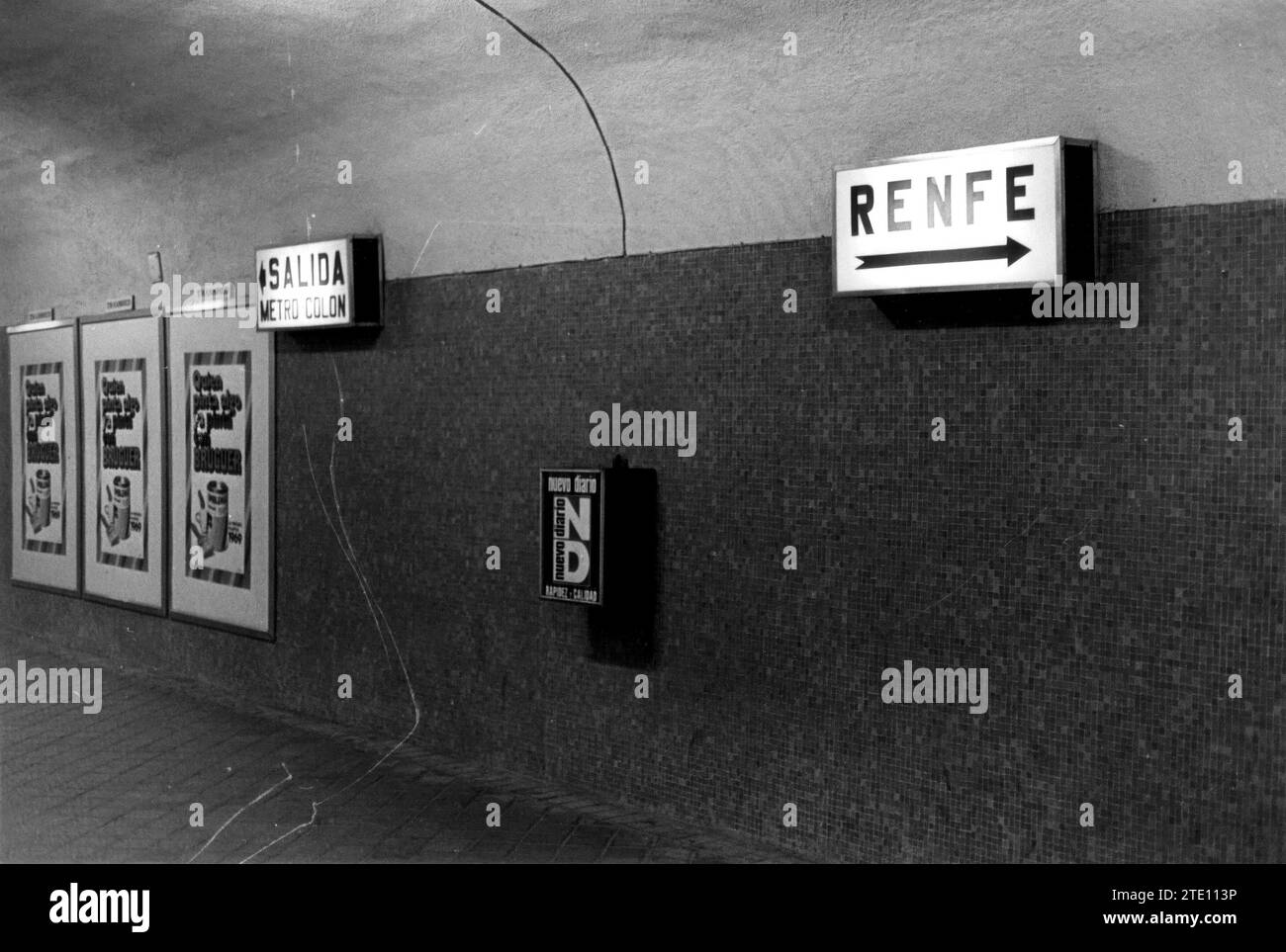 12/31/1968. Underground corridor that connected the Recoletos train ...