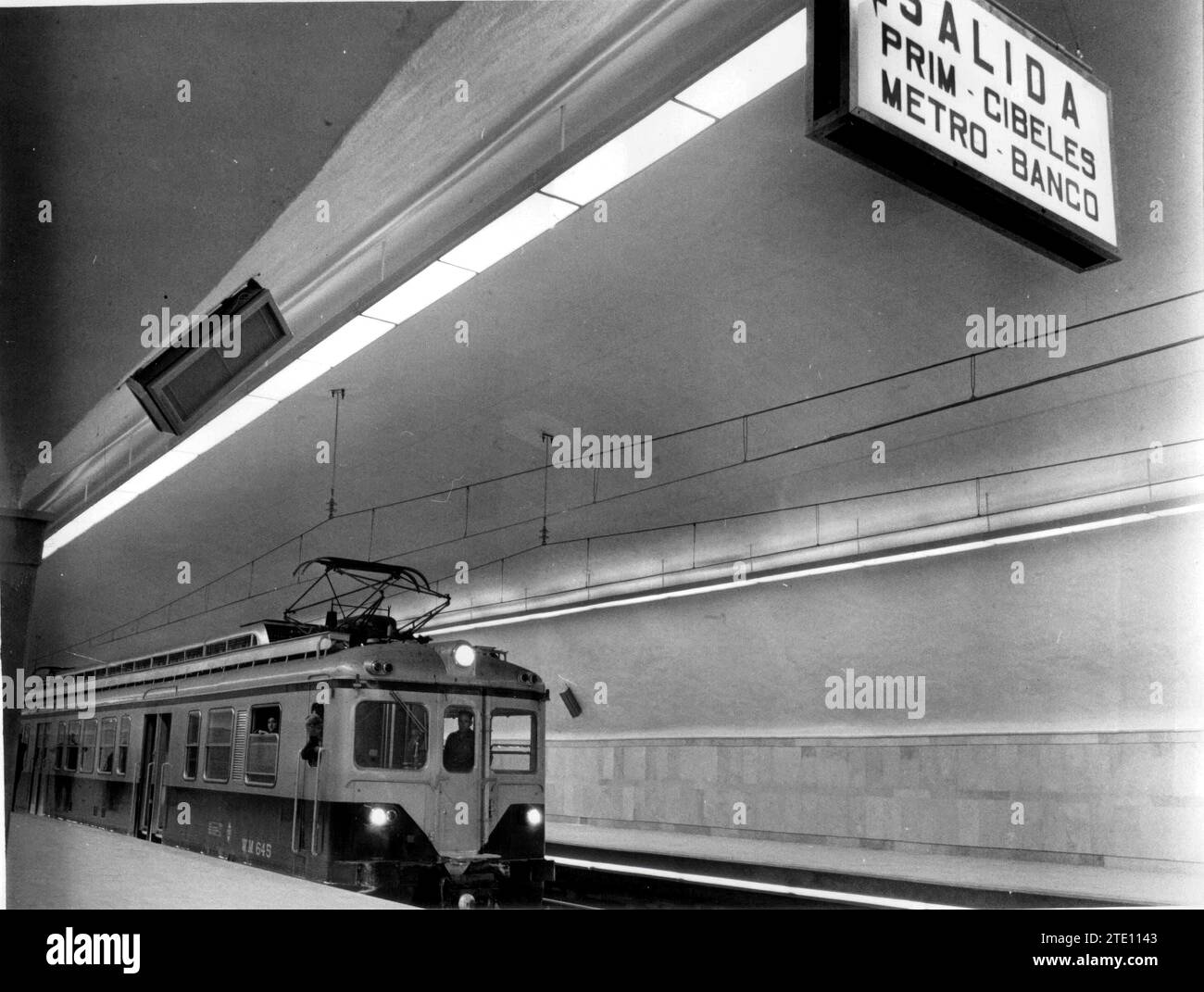 07/12/1967. Recoletos Stop, seen from the exit to Calle de Prim and A ...
