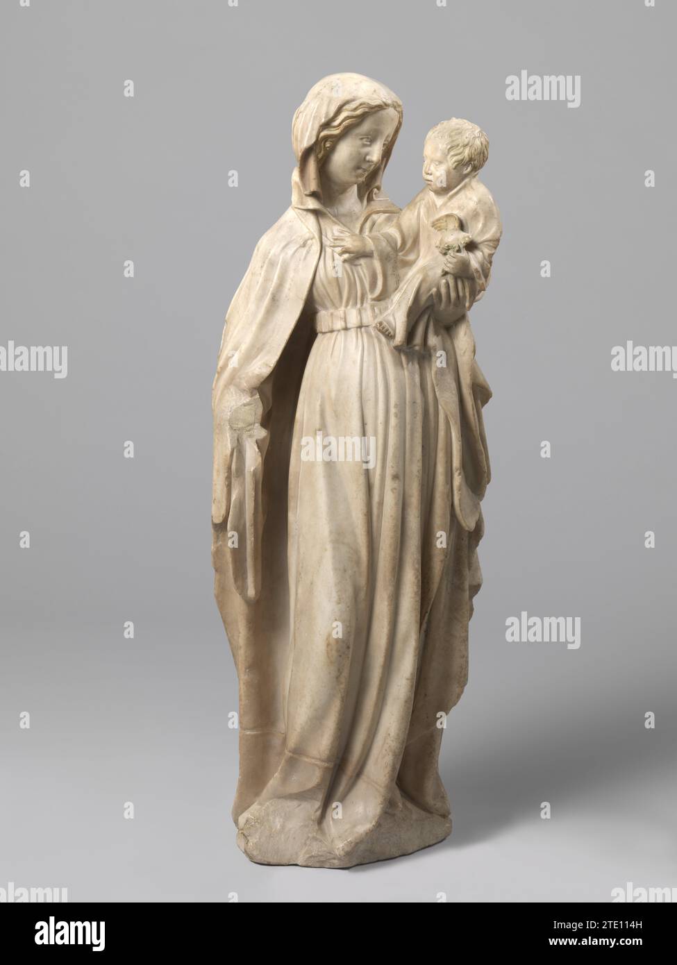 Virgin and Child, anonymous, c. 1400 - c. 1424 Maria stands on a ground ...