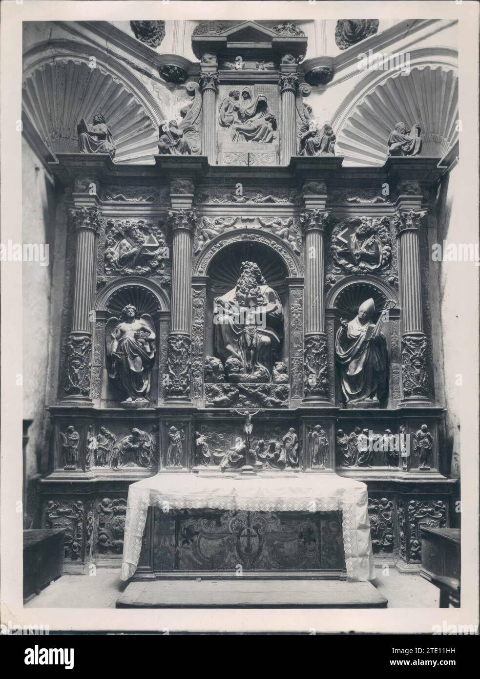 08/31/1947. Altarpiece of the Trinity in the Jaca Cathedral Created by ...