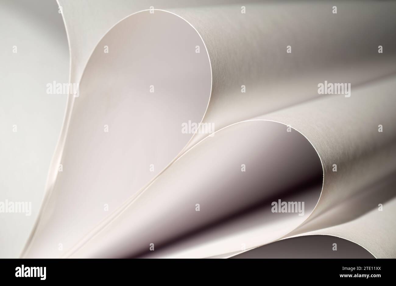 Sheets of folded paper photographed with two separate flashes and using ...