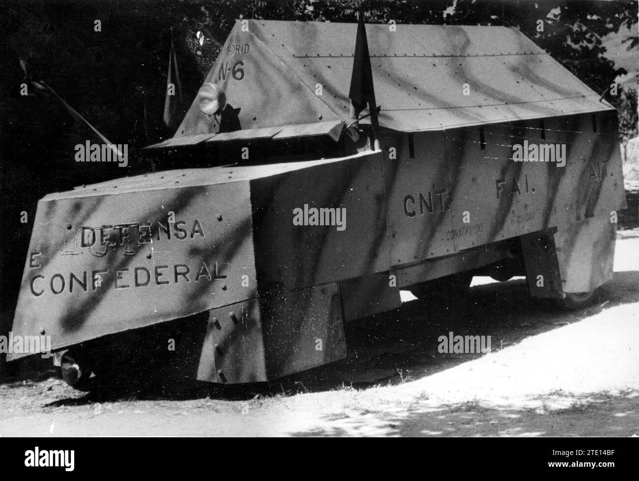 12/31/1936. Tank Built by Members of the CNT in Extraordinary Hours ...