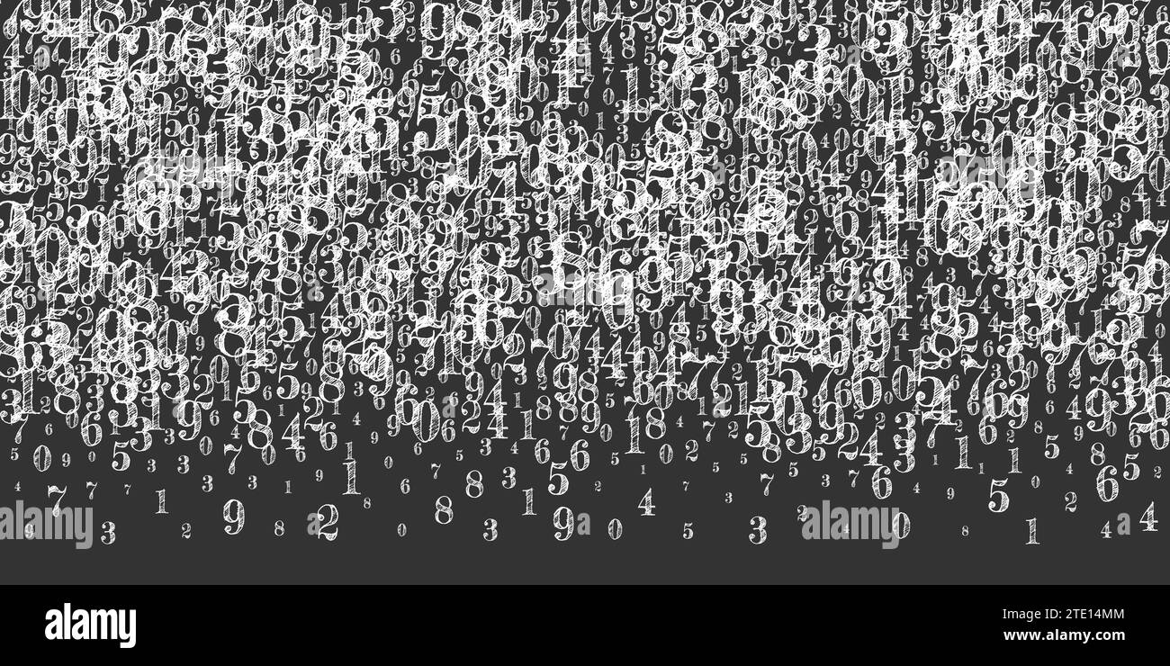 Flying digits and numbers. School math notebook cover. Back to school ...