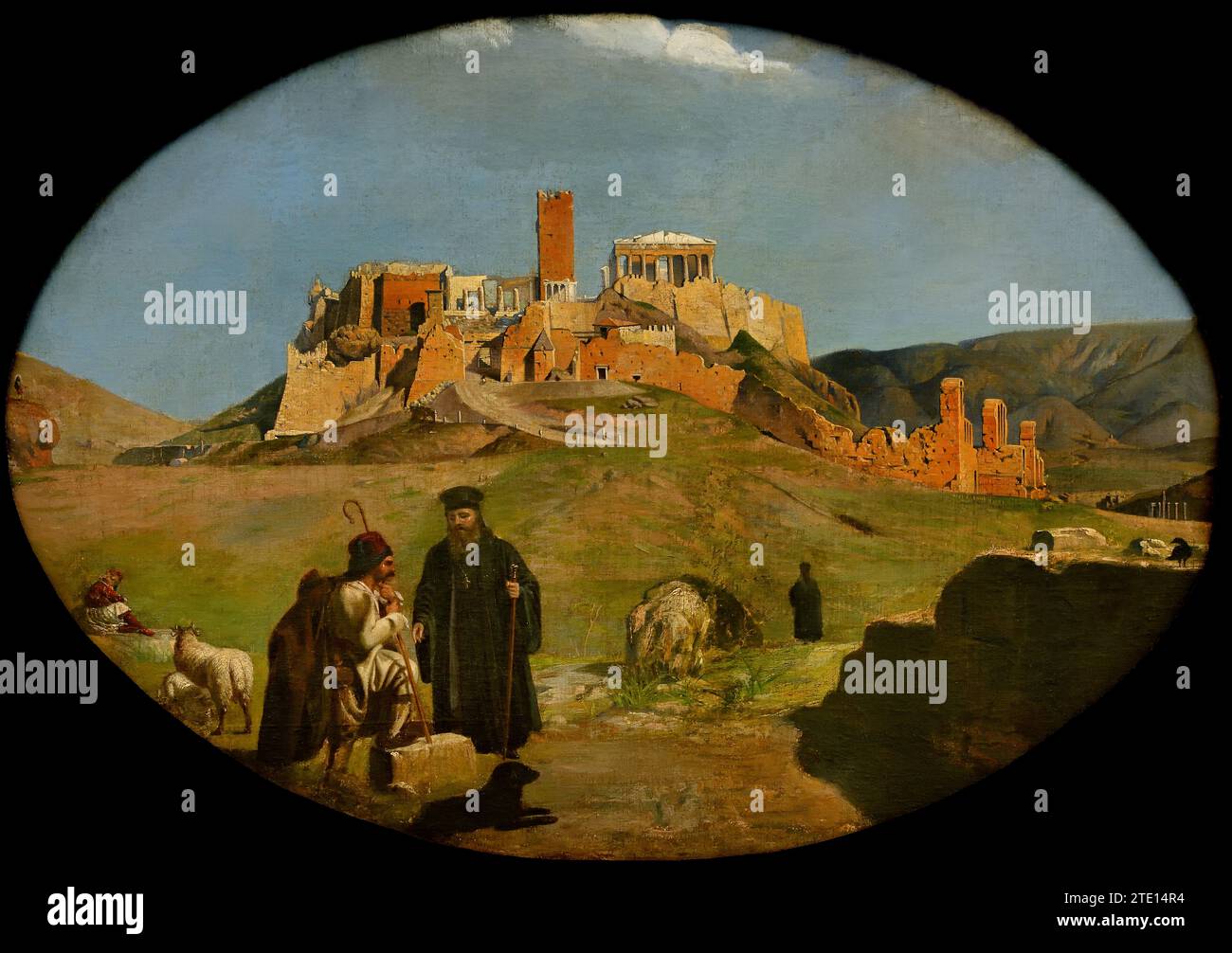 Ceccoli Raffaello (1808 - 1868) The Acropolis, 1853 Painting 19ty-20th ...