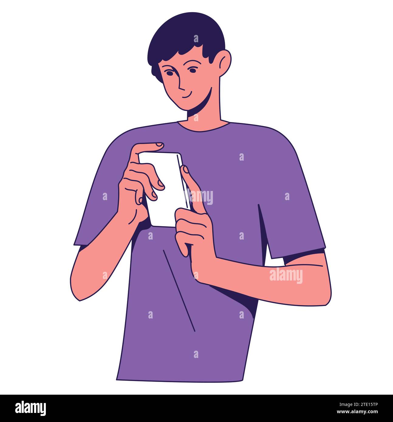 Man and texting hands Cut Out Stock Images & Pictures - Alamy