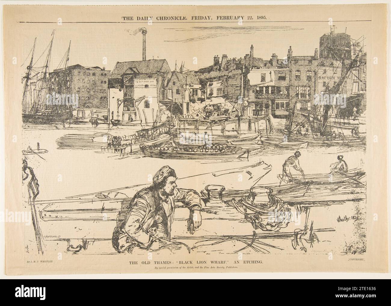 The Old Thames: "Black Lion Wharf," an Etching 1985 by James McNeill ...