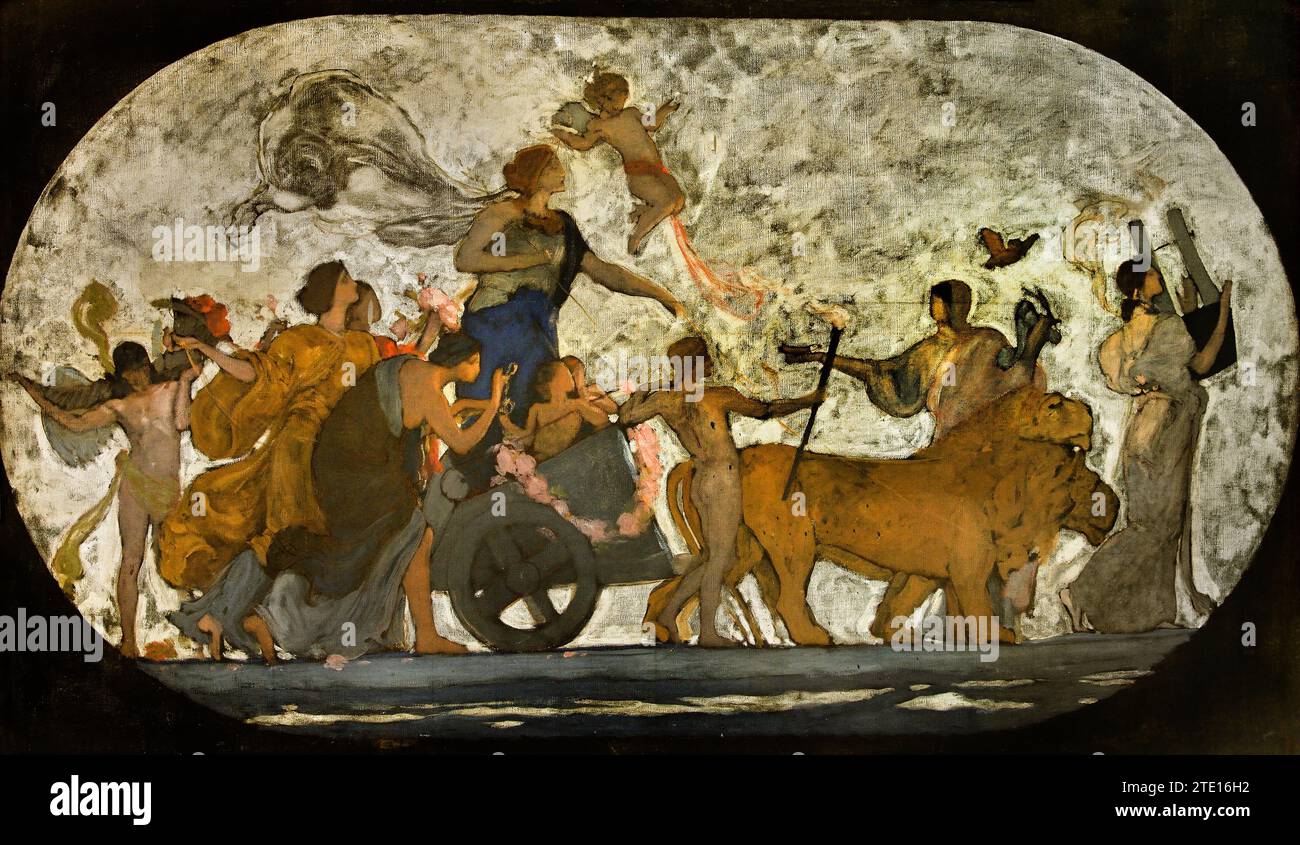 Gyzis Nikolaos (1842 - 1901) The Apotheosis of Bavaria, Painting 19ty ...