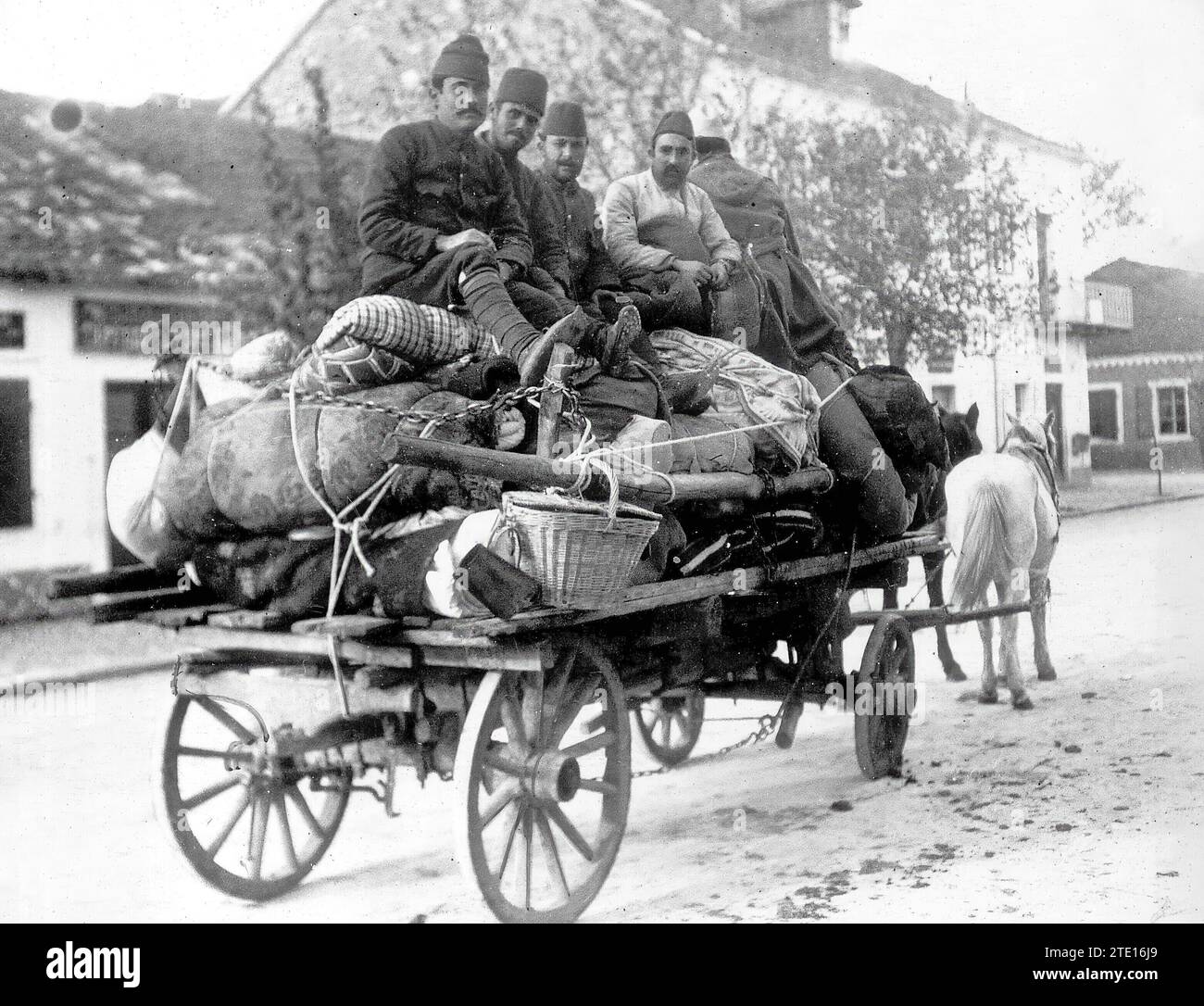 Balkan War, November 1912. Turkish officers held captive by the ...