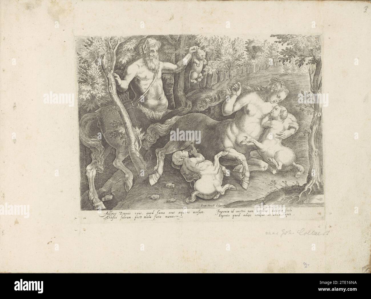 Centaur familie, 1624 - before 1648 A female centaur feeds her two ...