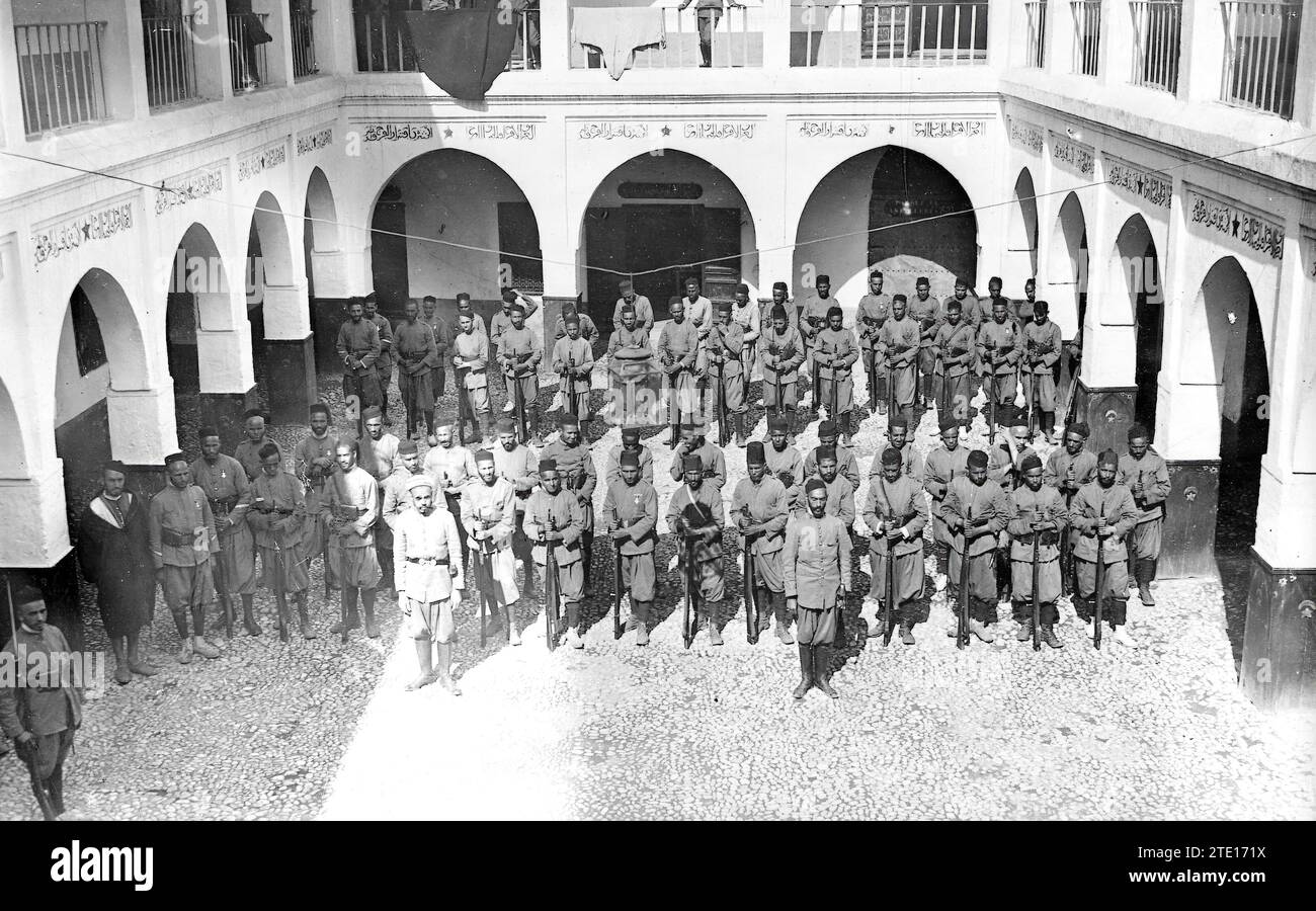09/30/1913. A Moorish barracks in Tetouan. Tabor forces of the ...