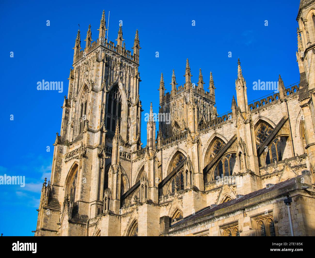 York, UK - Nov 24 2023: Built of magnesian limestone, the soaring 60m ...