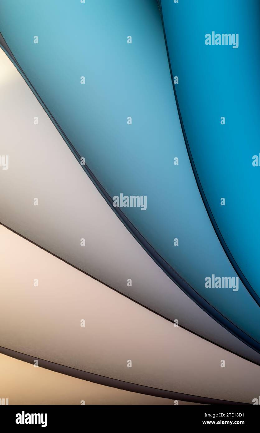 Sheets of folded paper photographed with two separate flashes and using ...