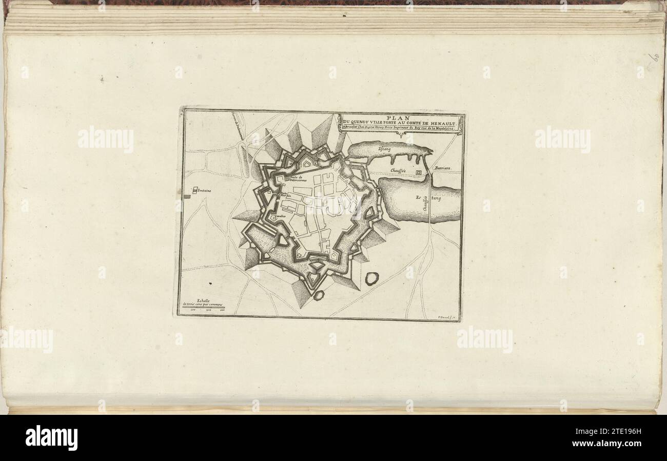 Map of Le Quesnoy, 1712, 1712 Map of Le Quesnoy, besieged by the Allies ...